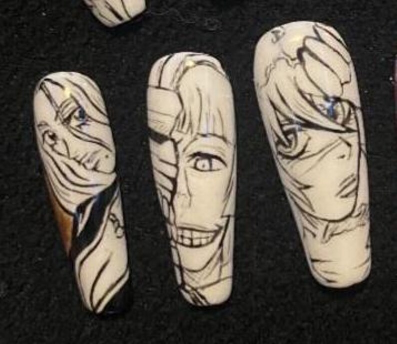 Bleach Custom Hand Painted Nail Set - Etsy