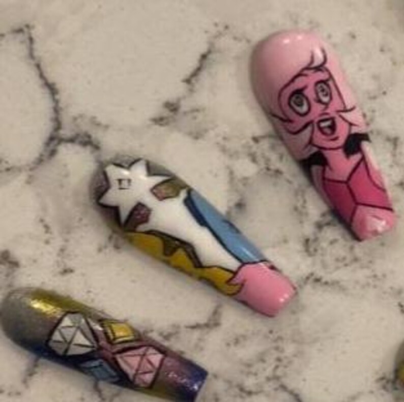 Steven Universe Custom Painted Nail Set - Etsy