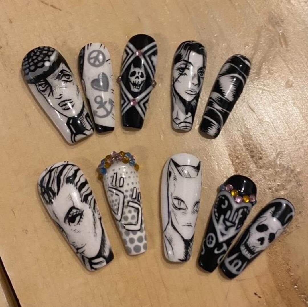 Jojos Custom Hand Painted Nails - Etsy
