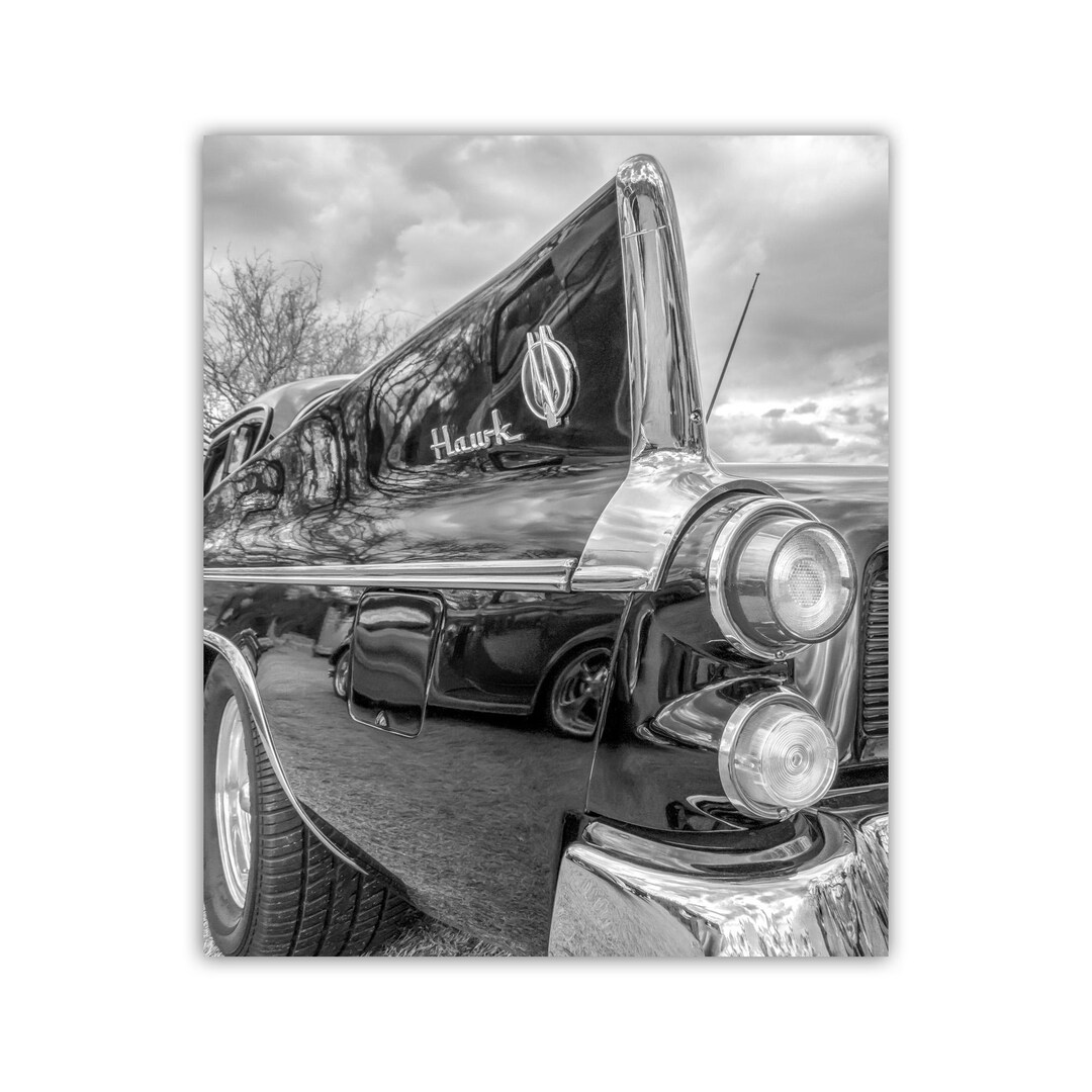 Studebaker Hawk Art Print: Black and White Automotive Wall Decor - Etsy UK