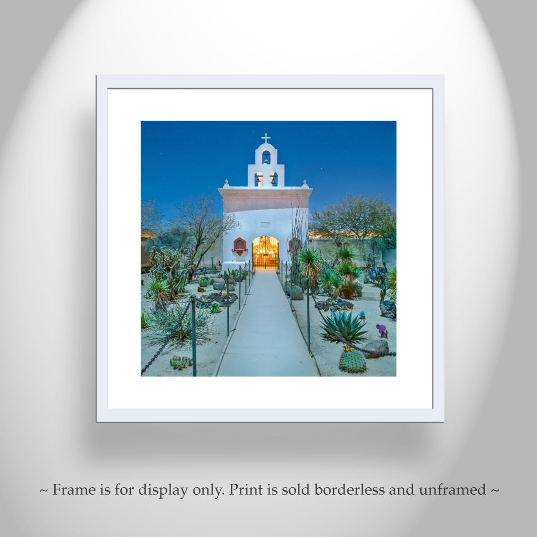 Southwestern Church Art With San Xavier Mission Chapel at Night - Etsy