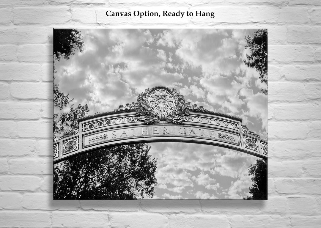 Cal Berkeley Merch With Sather Gate Black and White Art Print - Etsy