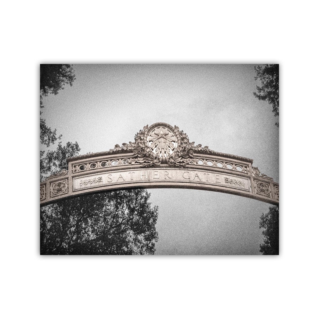 Cal Berkeley Sather Gate Art Print: Sproul Plaza Wall Decor - Etsy