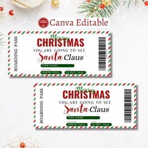 Santa Ticket Printable, Santa's Grotto Ticket Template, Surprise Santa ...