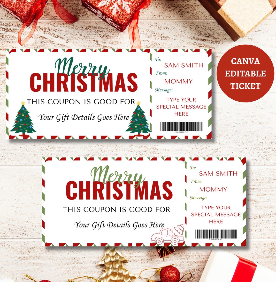 Christmas Gift Voucher Template, Last Minute Christmas Gift, Santa Gift ...
