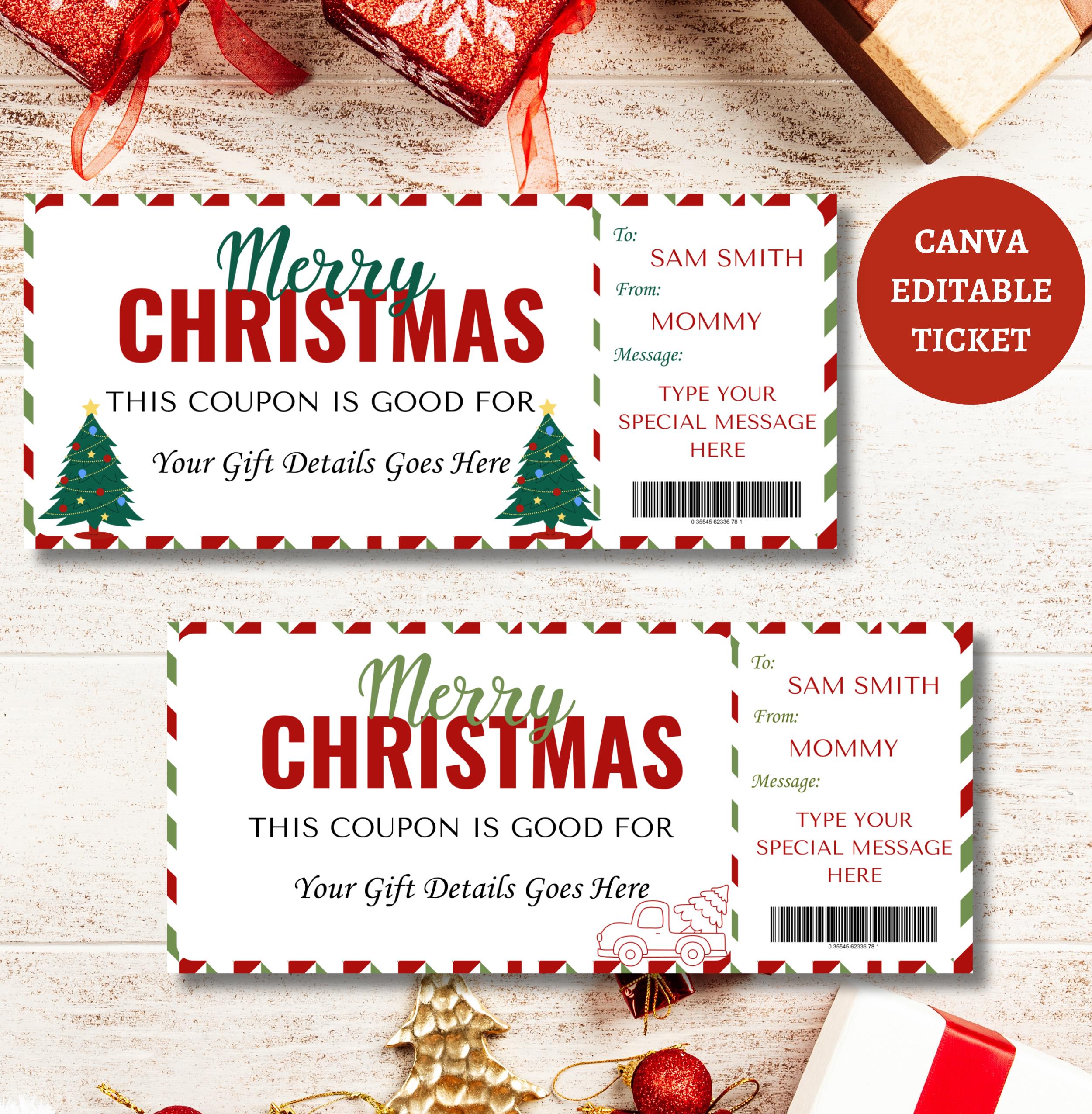 Christmas Gift Voucher Template, Last Minute Christmas Gift, Santa Gift ...