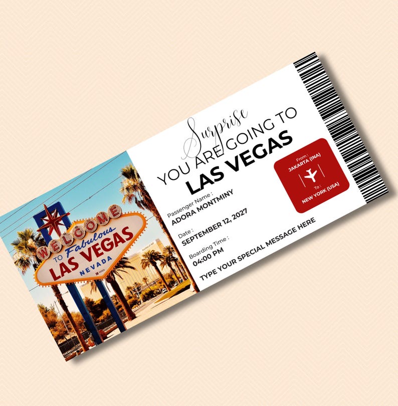 Editable Yellowstone Wyoming Plane Travel Boarding Pass Ticket Gift ...