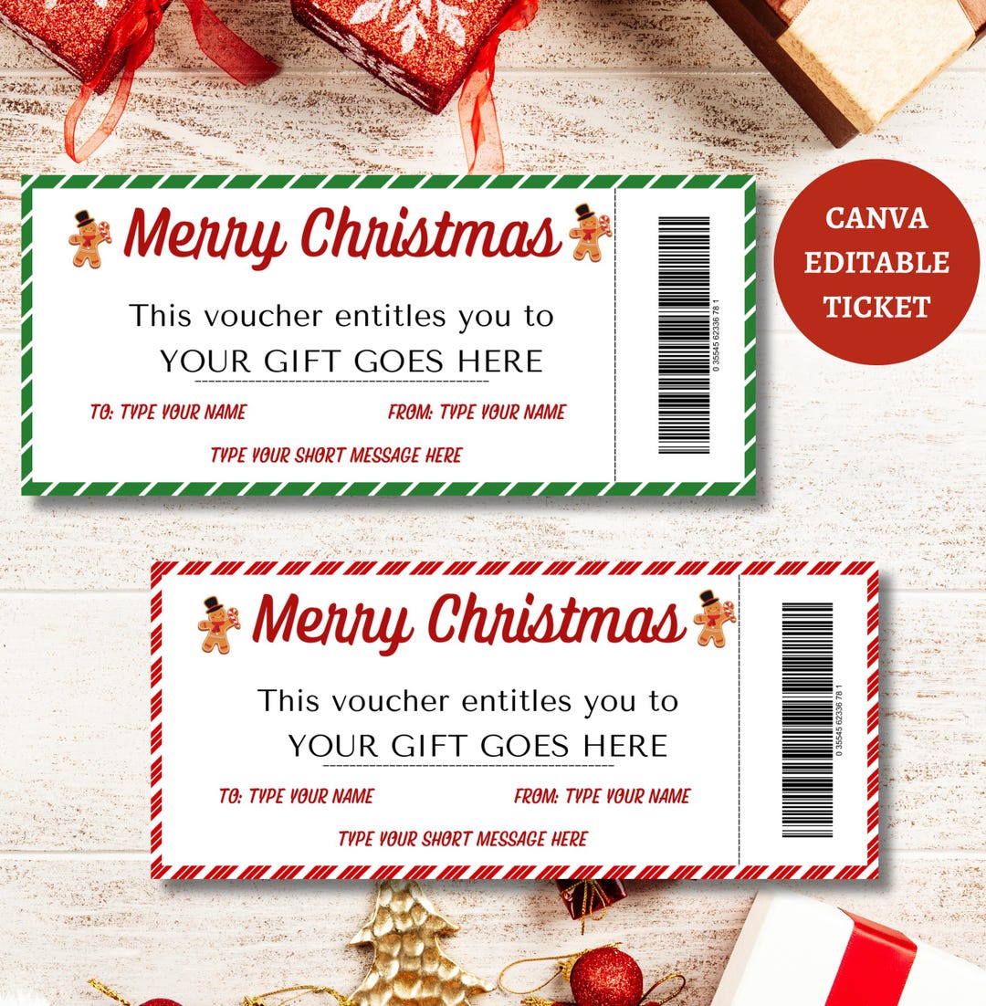 Christmas Gift Voucher Template, Last Minute Christmas Gift, Santa Gift ...