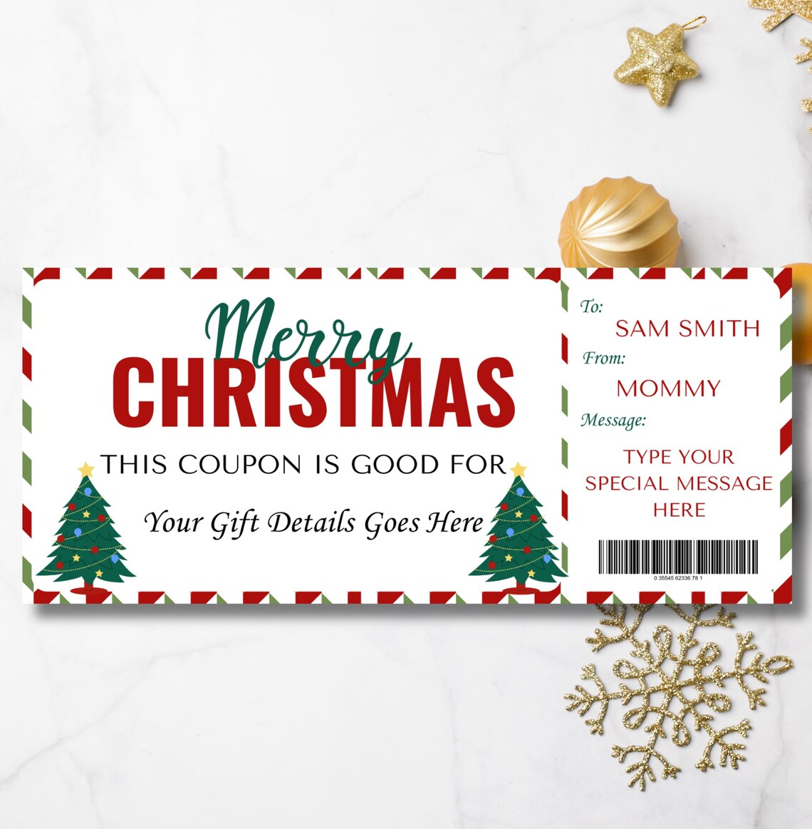 Christmas Gift Voucher Template, Last Minute Christmas Gift, Santa Gift ...