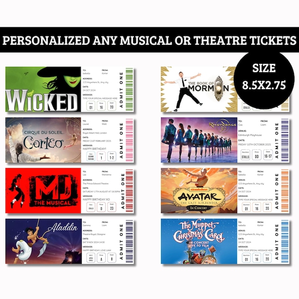 Printable Theatre Ticket Template - Etsy UK