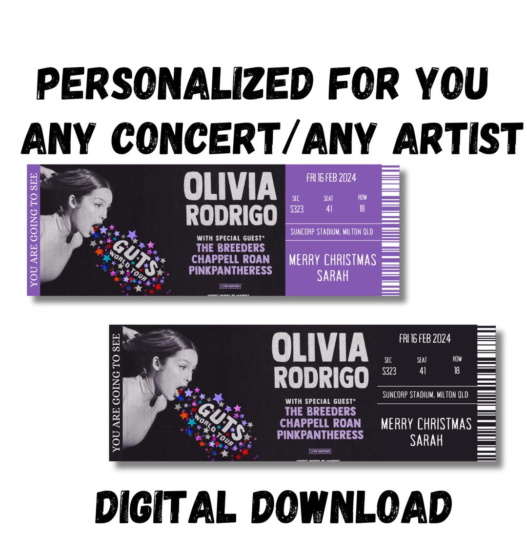 Personalized Concert Ticket Souvenir: Custom Gig Ticket (digital ...