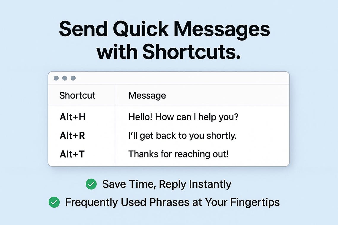 Quick Message Templates, Message Template Creator, Fast Response ...