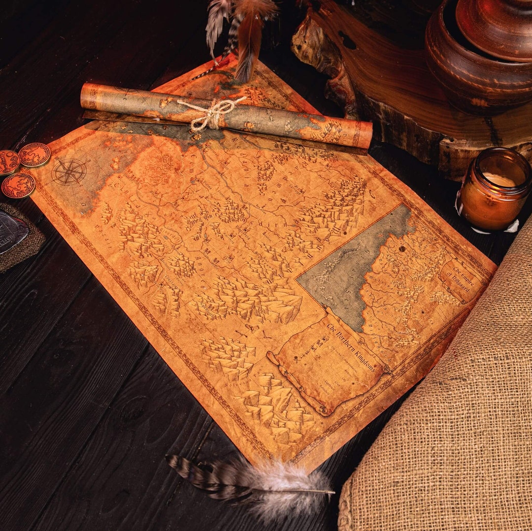 Witcher World Map Poster, Video Game Wall Poster, the Witcher Game Map ...