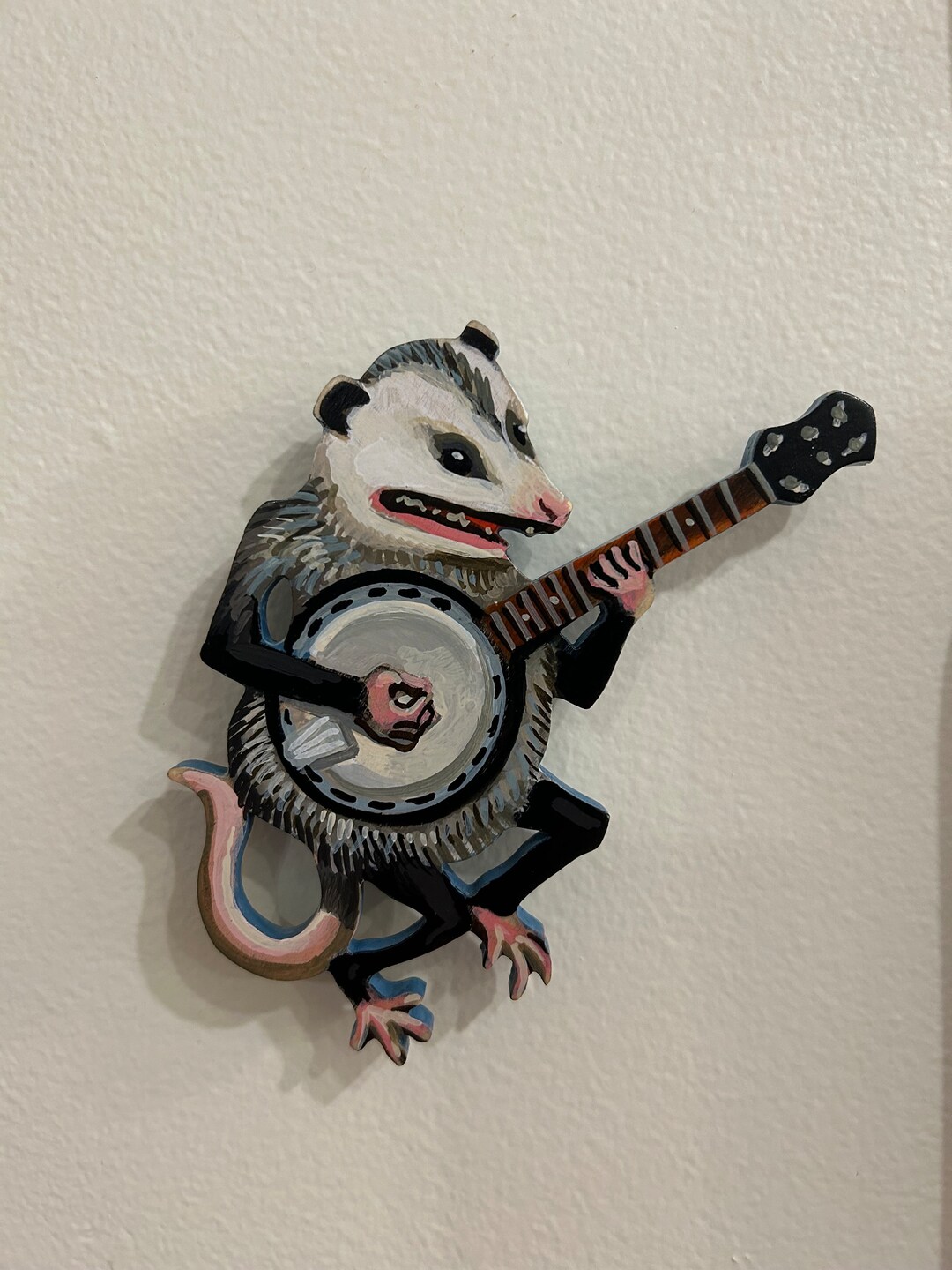 Banjo Opossum, Possum Art, Music Theme, Animal Wall Art, Mini Wall Art ...