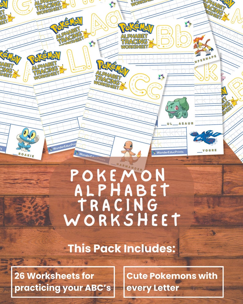 Engaging Pokemon Alphabet Tracing Printable - Educational Worksheet ...