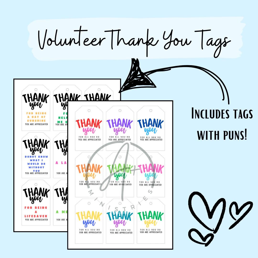 Thank You Tags for Volunteers - Children's Church - Etsy