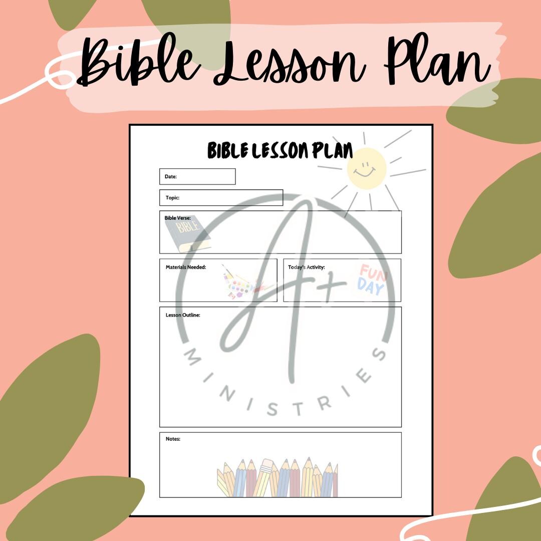 Bible Lesson Plan Template - Children's Church - Etsy