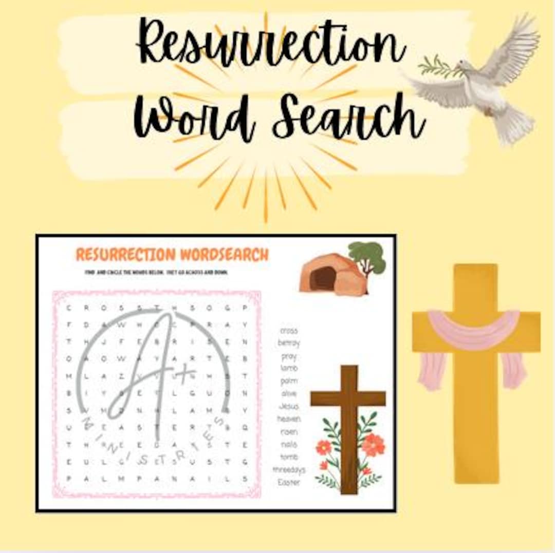 Resurrection Word Search - Etsy