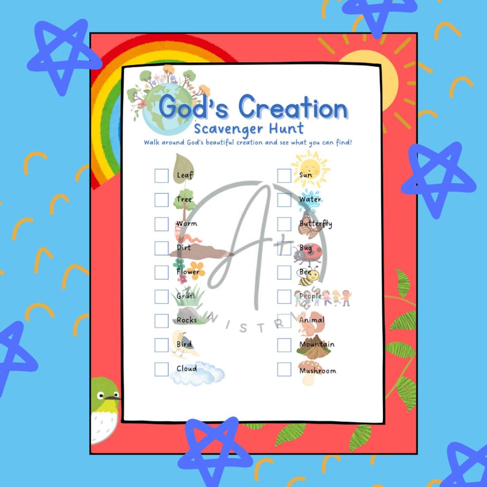 God's Creation Scavenger Hunt - Children's Church - Etsy