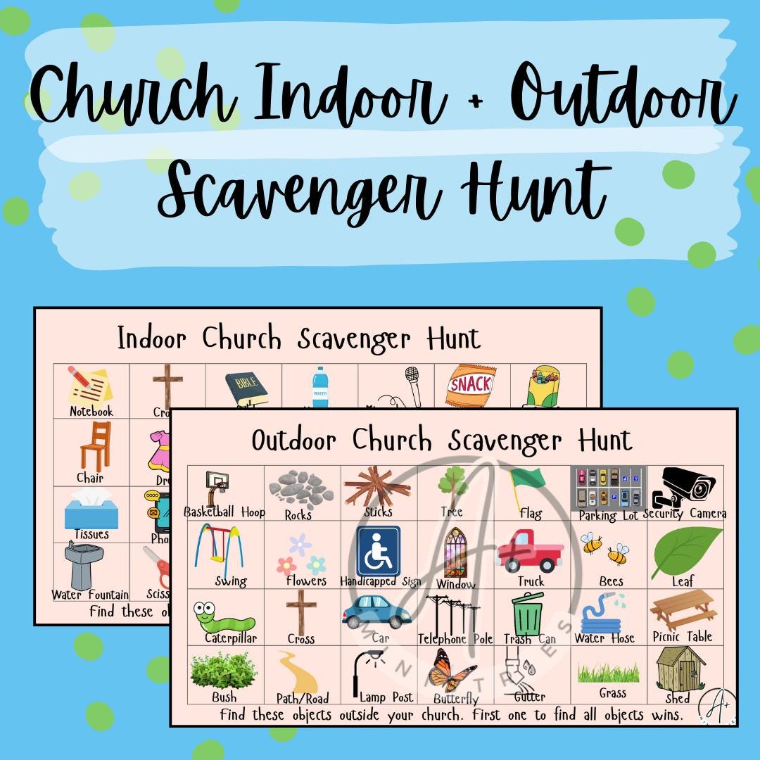 Church Indoor & Outdoor Scavenger Hunt - Children's Church - Etsy