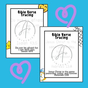 Bible Verse Tracing Worksheets - Children's Church - Etsy