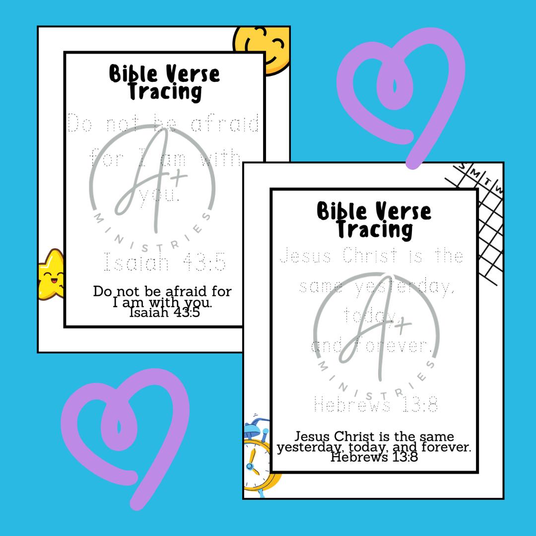 Bible Verse Tracing Worksheets - Children's Church - Etsy