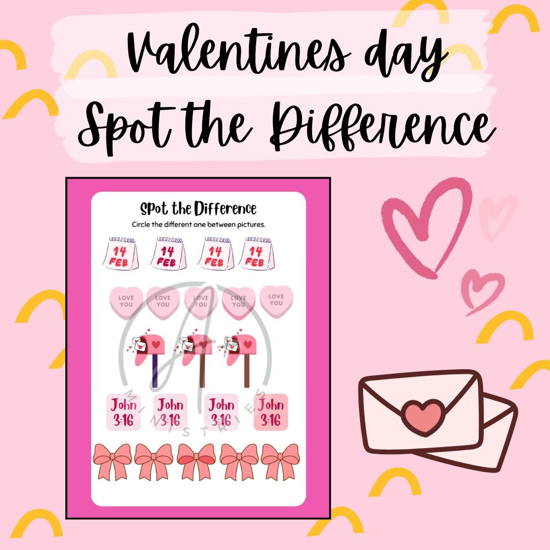 Valentine's Day Spot the Difference - Children's Church - Etsy