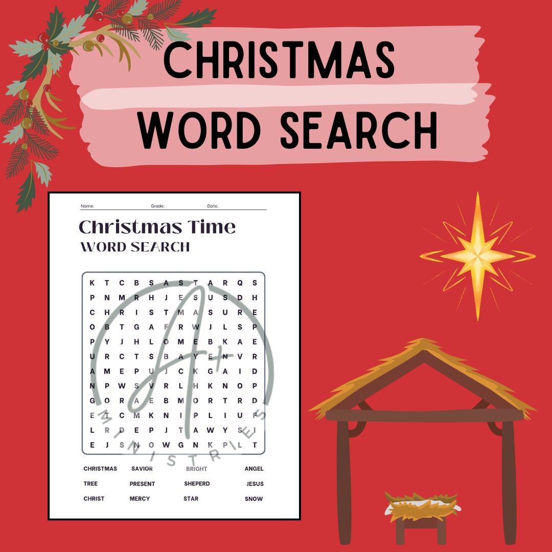 Christmas Time Word Search - Children's Church - Etsy