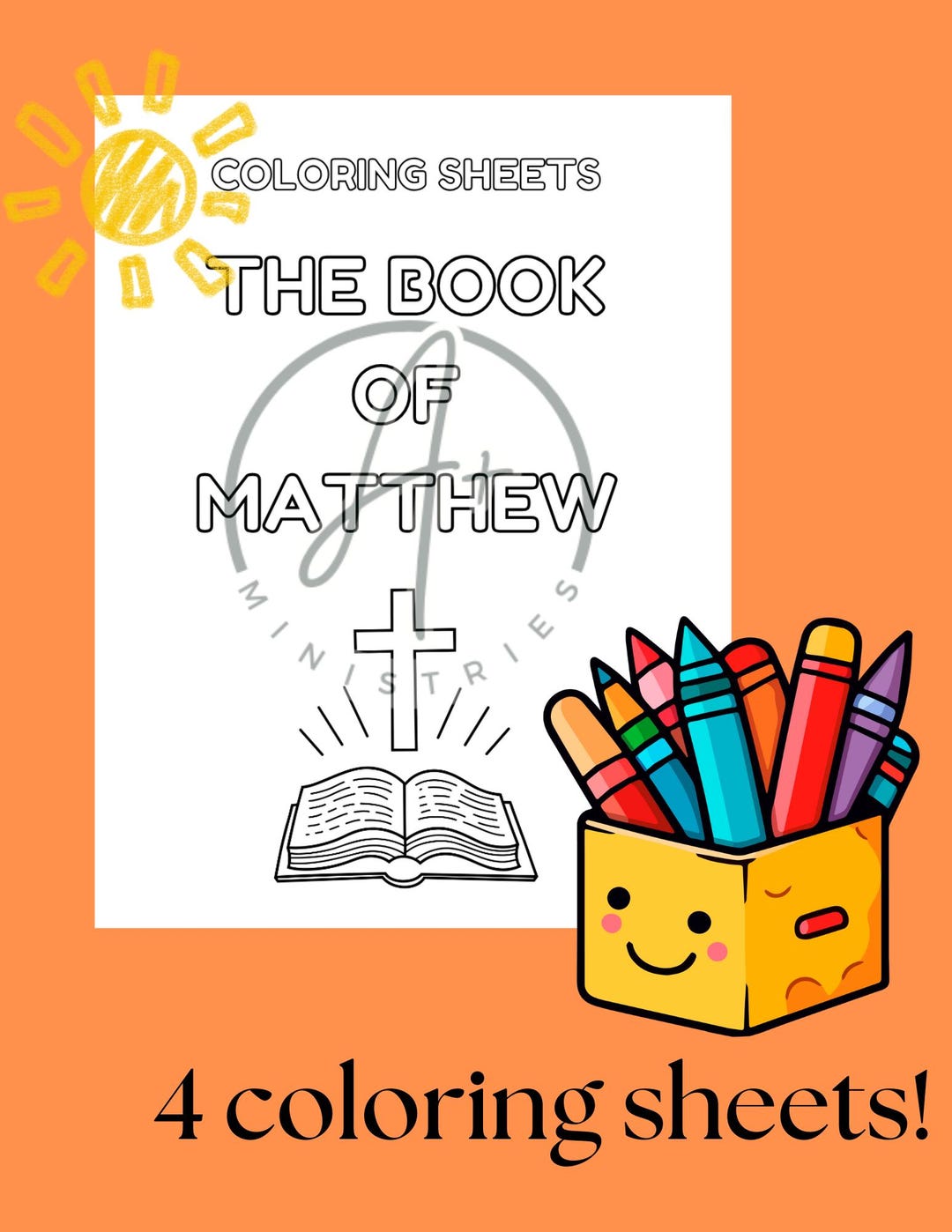 Book of Matthew Coloring Sheets Children's Church - Etsy