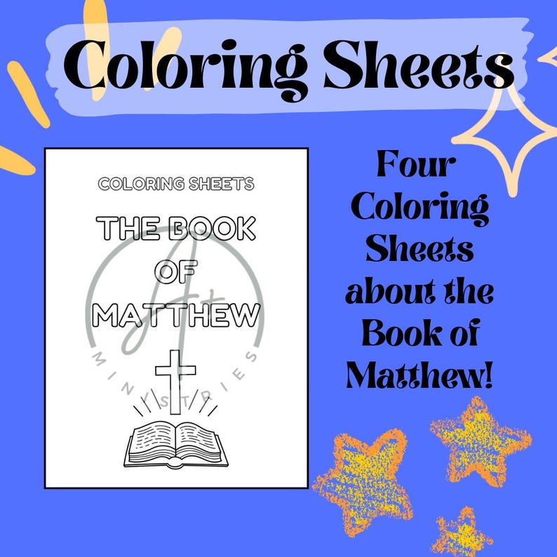 Book of Matthew Coloring Sheets - Children's Church - Etsy