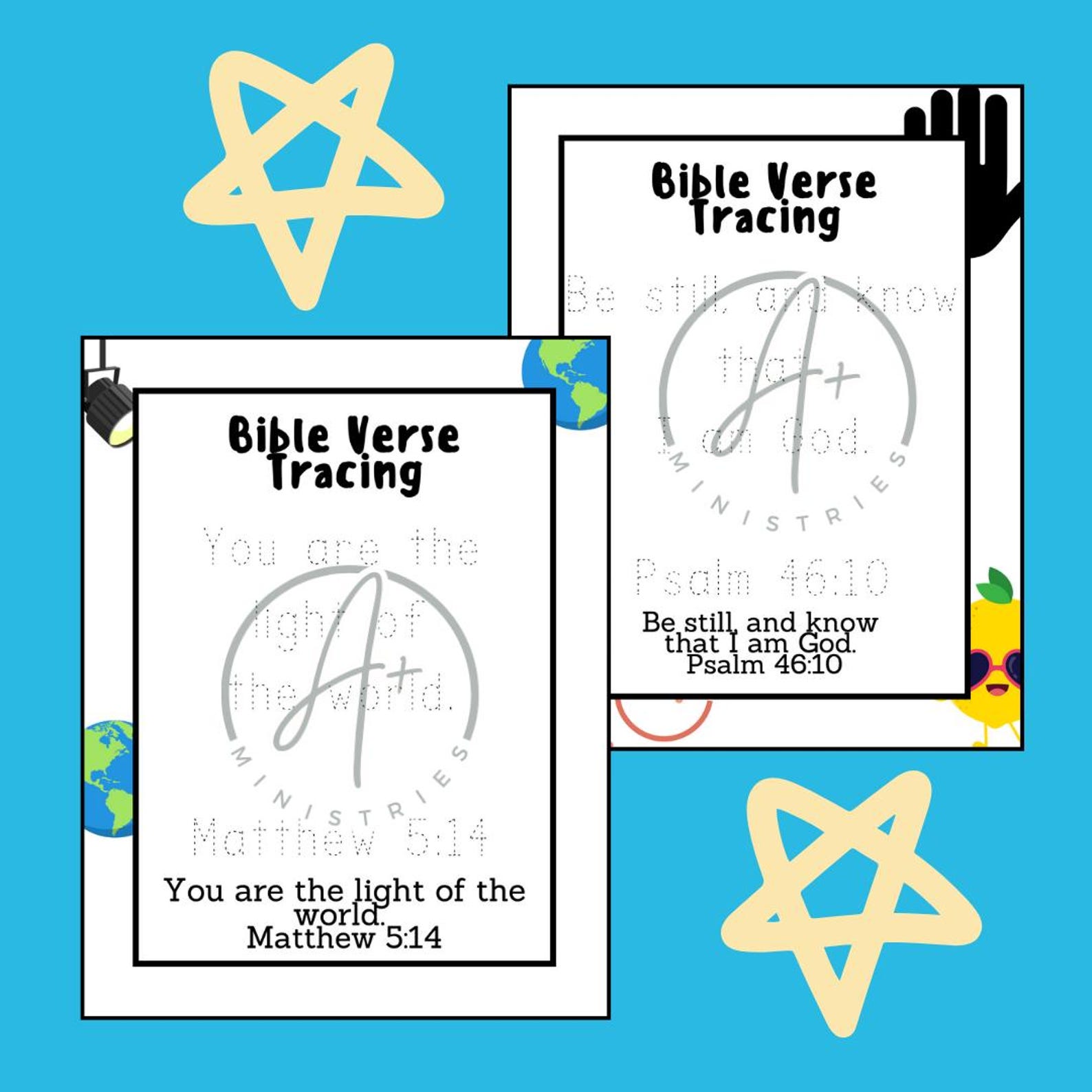 Bible Verse Tracing Worksheets - Children's Church - Etsy