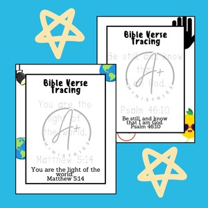 Bible Verse Tracing Worksheets Children's Church - Etsy