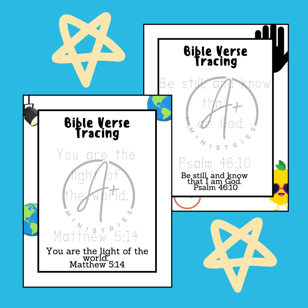 Bible Verse Tracing Worksheets - Children's Church - Etsy