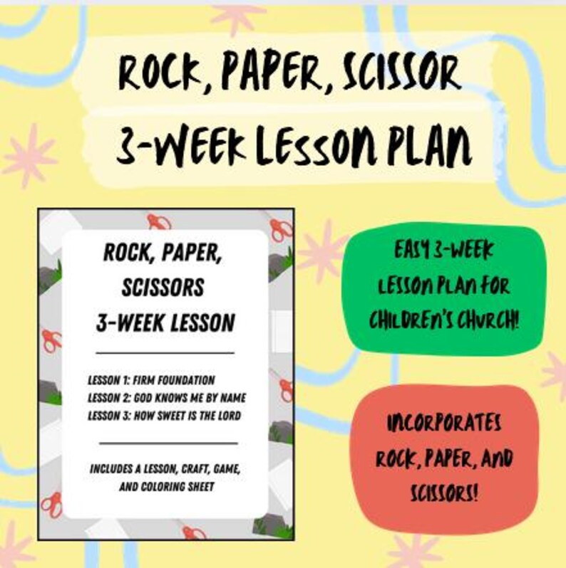 3 Week Kids Church Curriculum - Rock Paper Scissors - Etsy