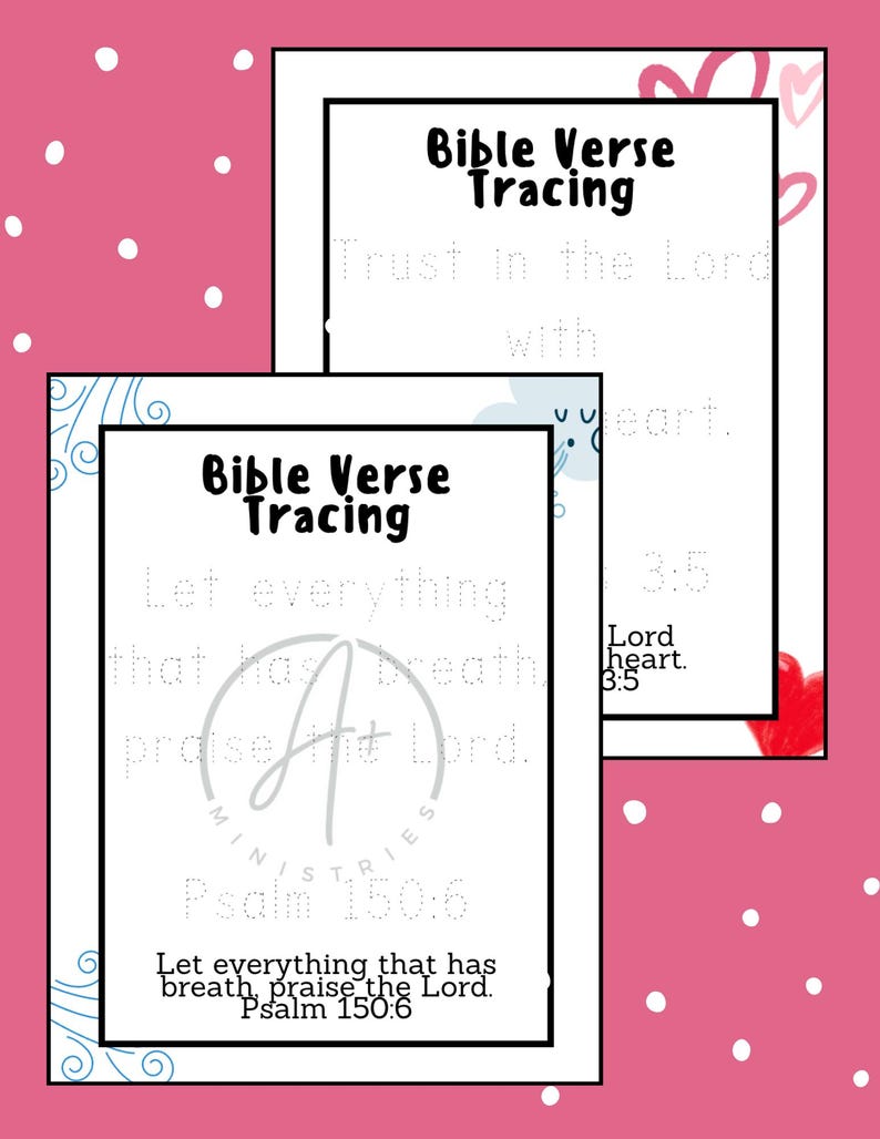Bible Verse Tracing Worksheets Children's Church - Etsy