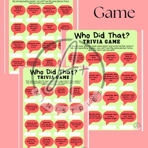 Who Did That Trivia Game for Getting to Know Each Other for Kids, Teens ...