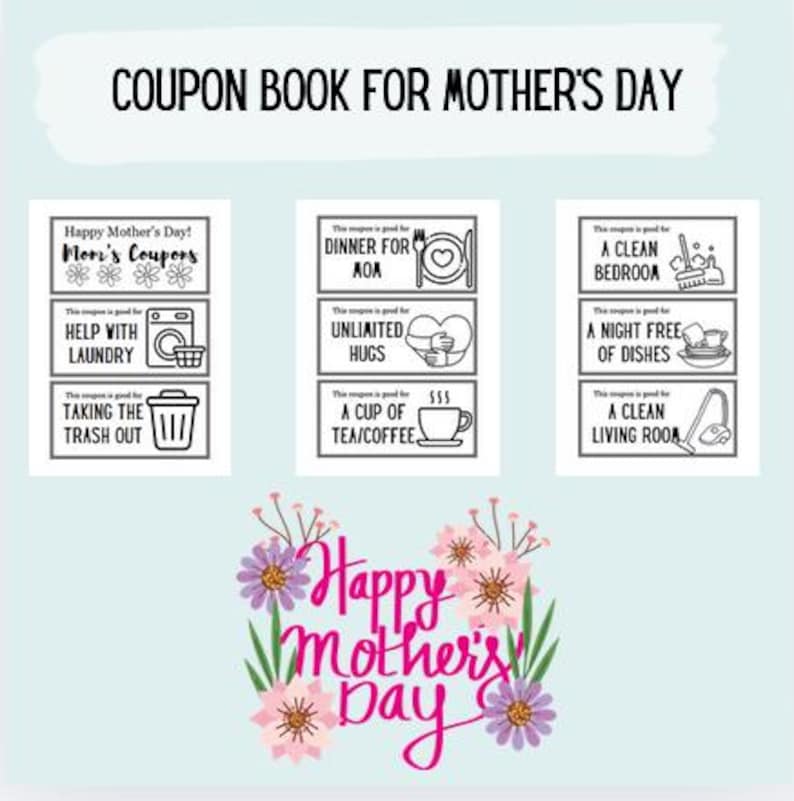 Mother's Day Coupons From Kids - Etsy
