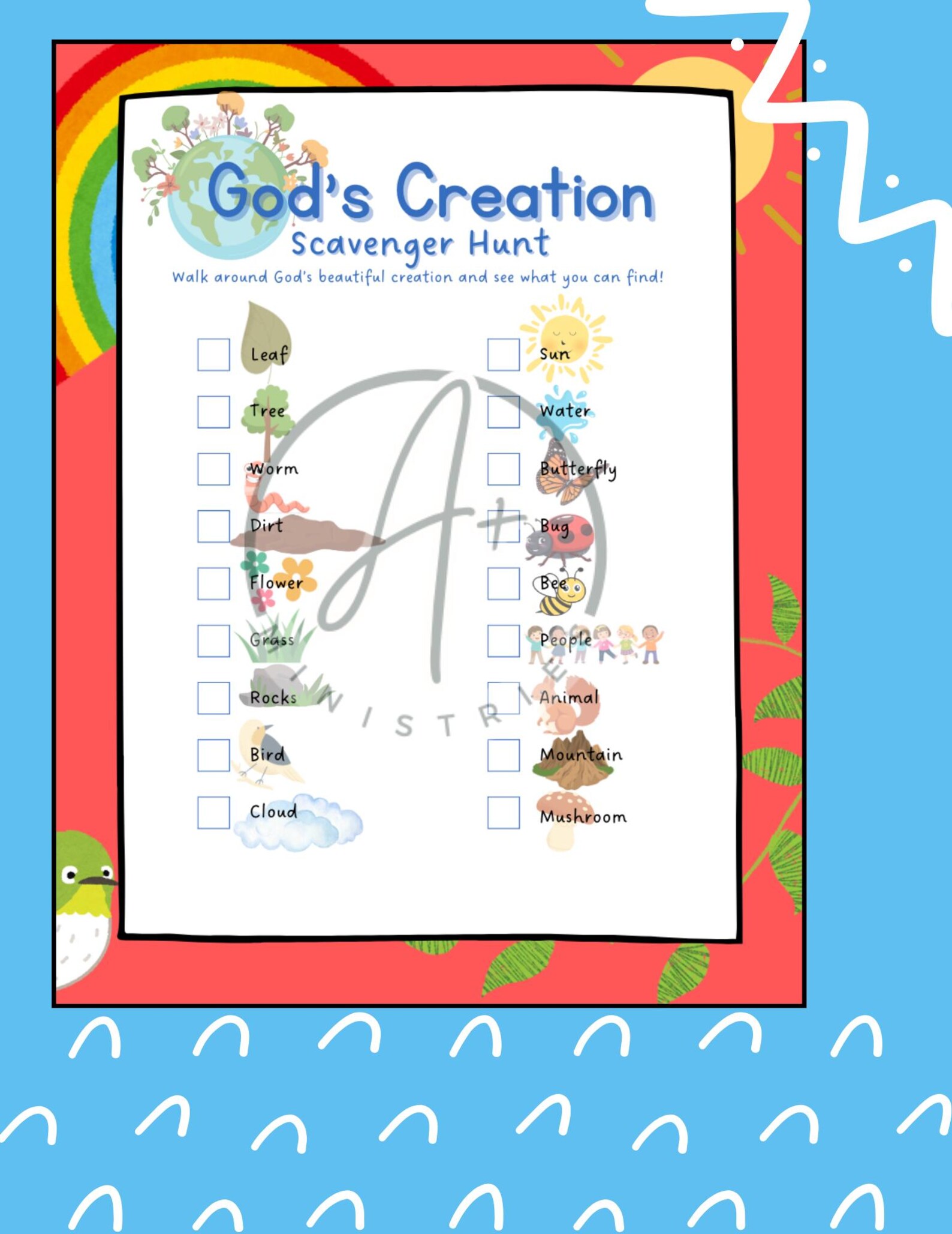 God's Creation Scavenger Hunt Children's Church - Etsy