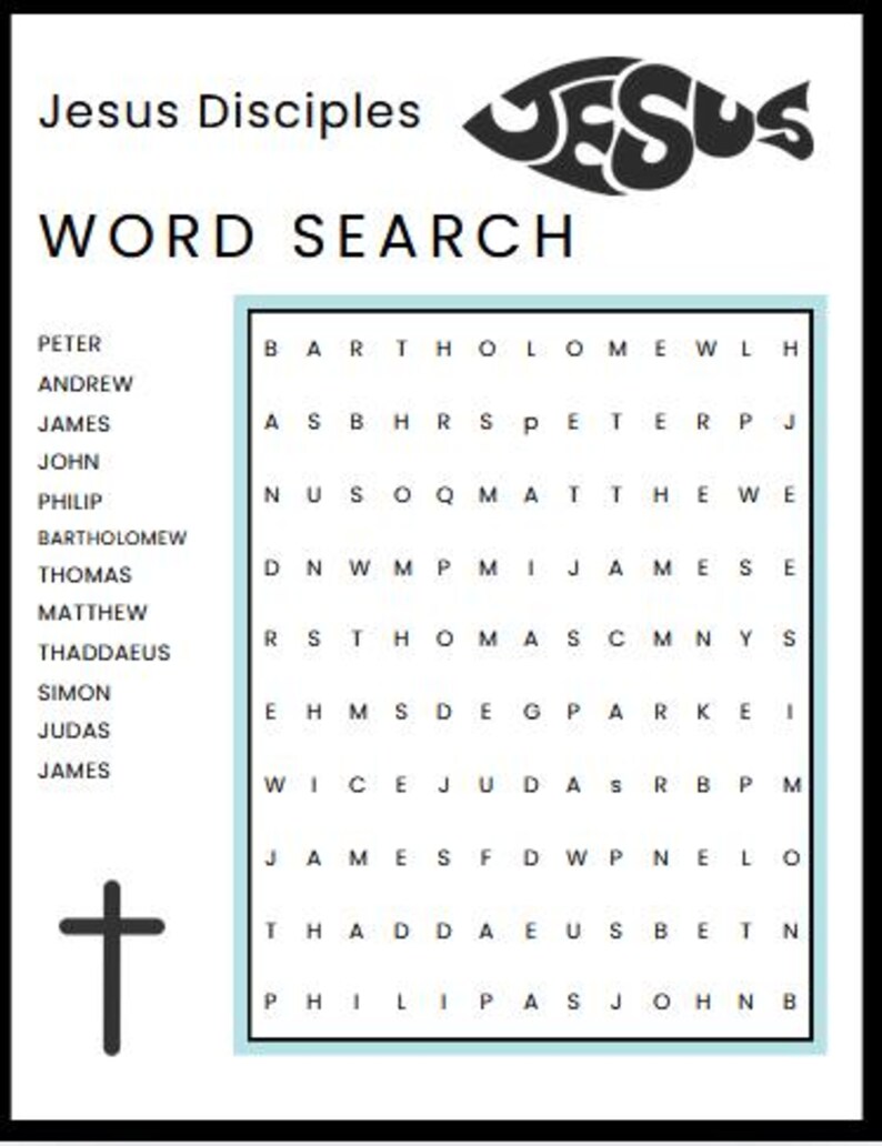 The 12 Disciples Wordsearch - Etsy
