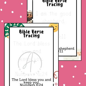 Bible Verse Tracing Worksheets Children's Church - Etsy