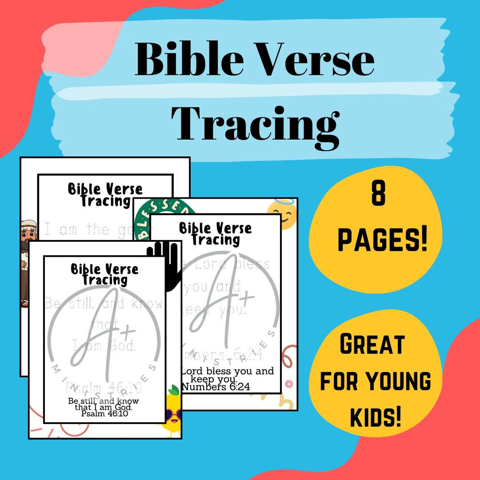 Bible Verse Tracing Worksheets - Children's Church - Etsy