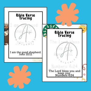 Bible Verse Tracing Worksheets - Children's Church - Etsy