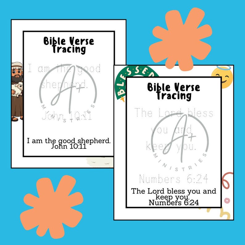 Bible Verse Tracing Worksheets - Children's Church - Etsy