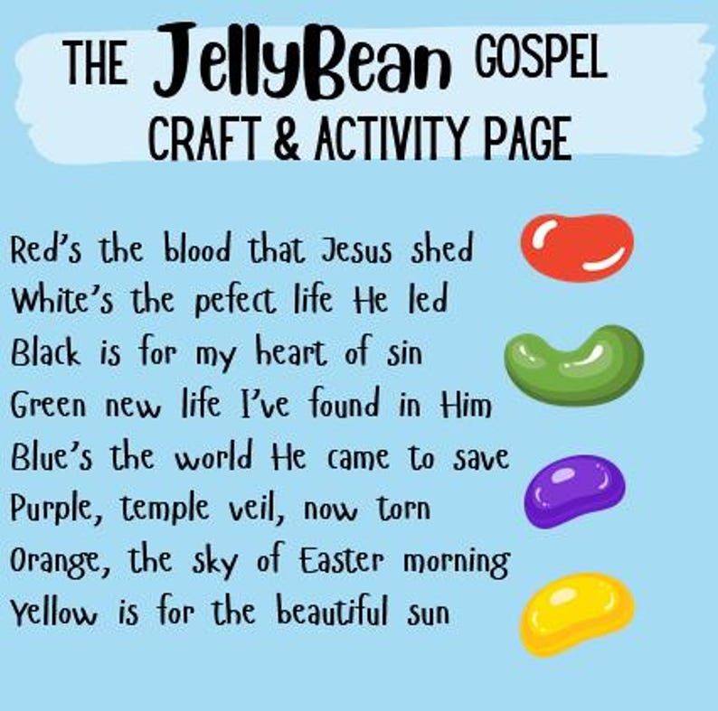 The Jellybean Gospel Craft & Activity - Etsy