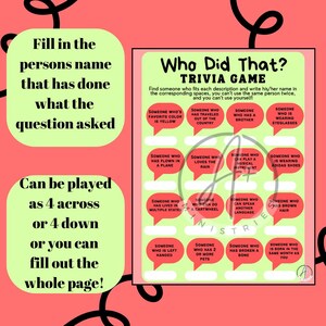 Who Did That? Trivia Game for Getting to Know Each Other for Kids ...