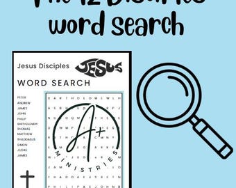The 12 Disciples Word Search - Etsy UK