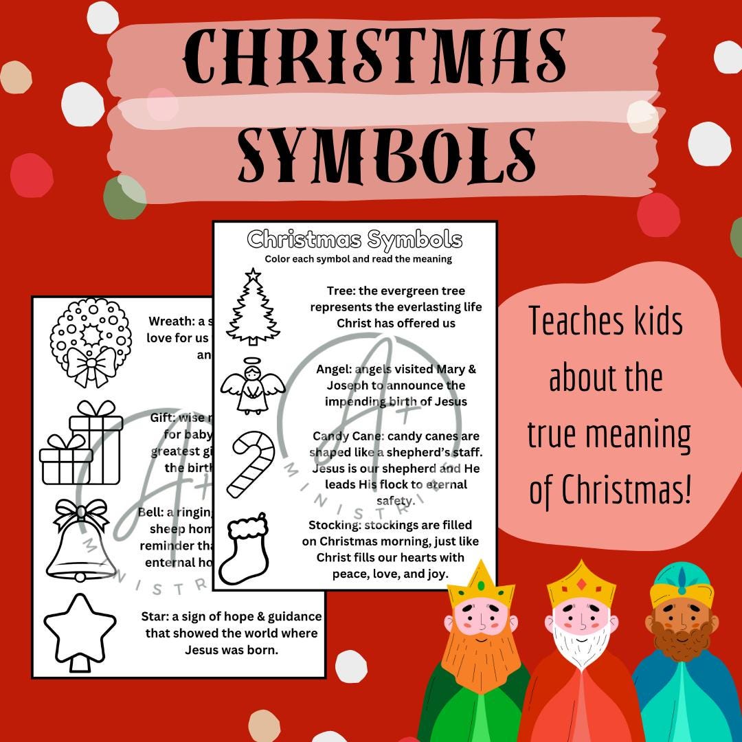 Christmas Symbols Worksheet - Children's Church - Etsy