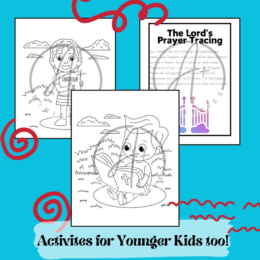 Lord's Prayer Activity Sheets - Children's Church - Etsy