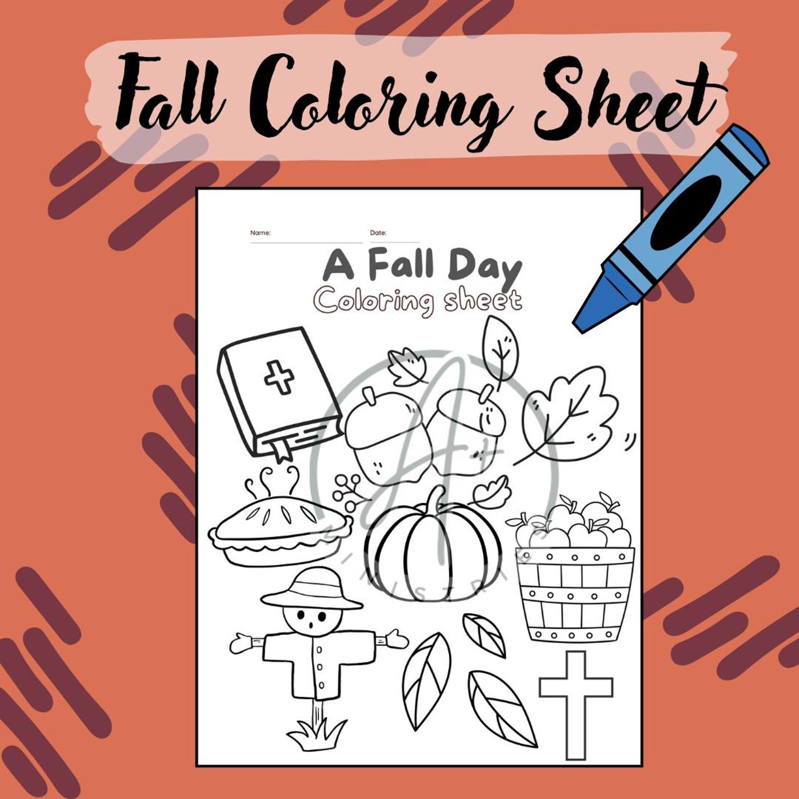 A Fall Day Coloring Sheet Children's Church - Etsy