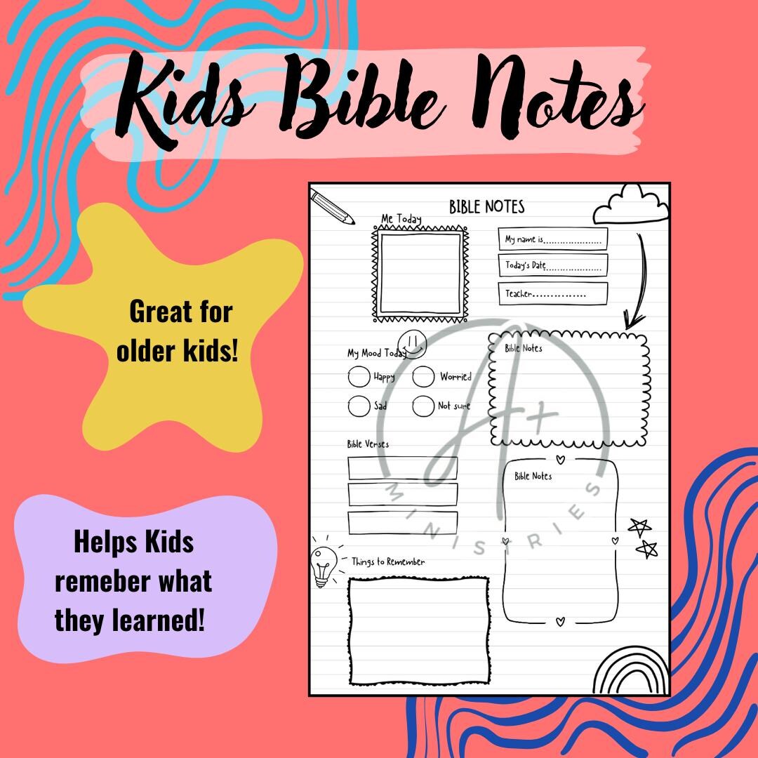 Bible Notes - Children's Church - Etsy